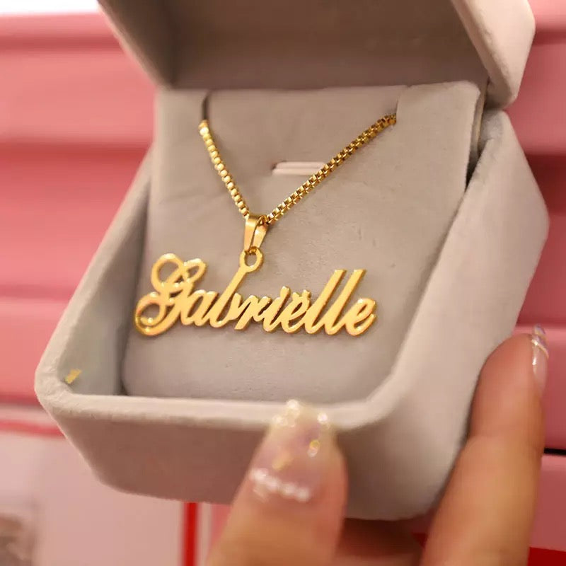 Custom Name Box Chain Necklace – Queendom Treasurez